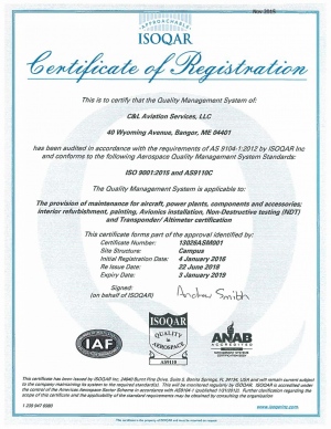 ISO 9001-2005 and AS9110C - C&L Aero